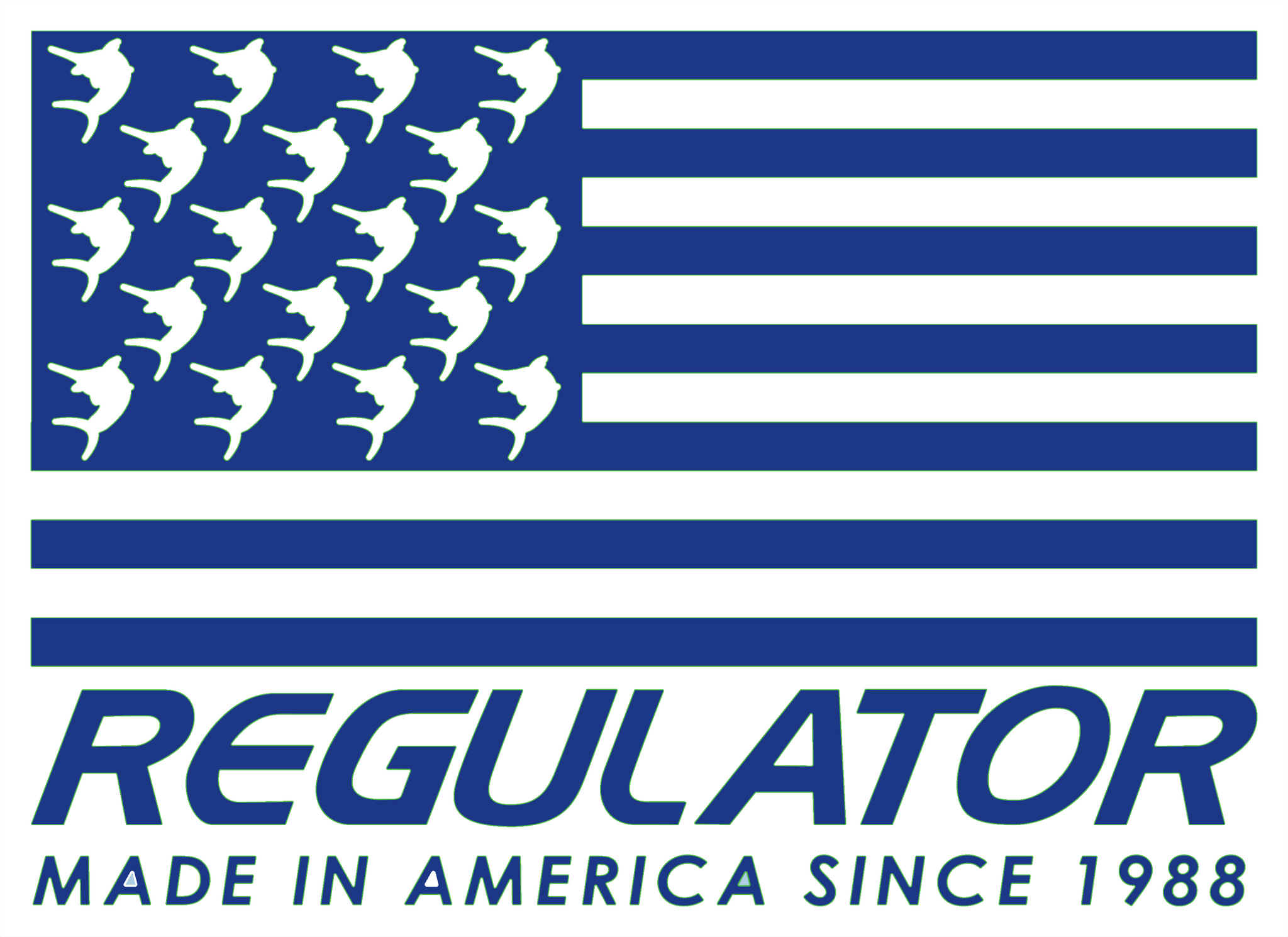 XL Regulator Flag Pro-Cut Vinyl Decal | Blue – Regulator Marine Gear Store