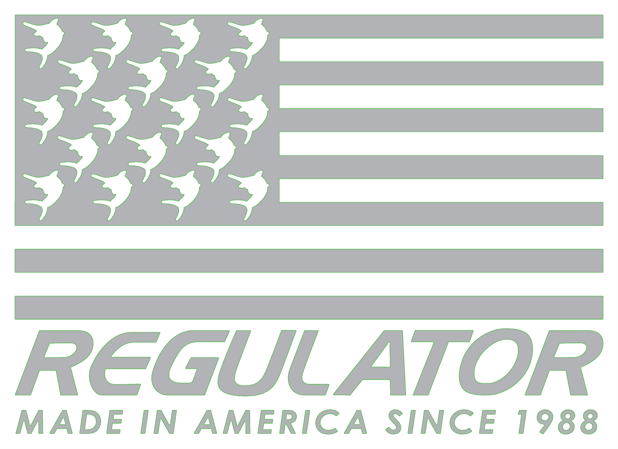 XL Regulator Flag Pro-Cut Vinyl Decal | Silver Metallic – Regulator ...