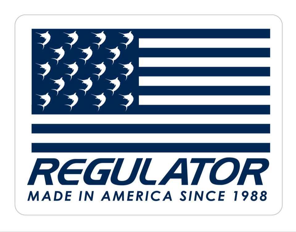 Marlins & Stripes Flag Sticker – Regulator Marine Gear Store